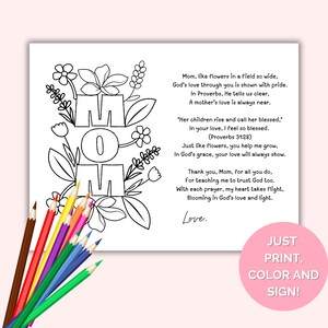 Sunday School Mothers Day Craft, Mothers Day Coloring Card, Mothers Day ...