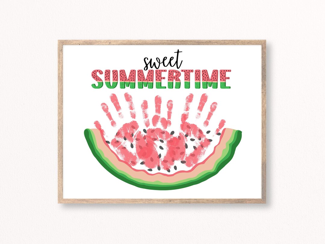 Watermelon Summer Handprint, Summer Handprint Art, Watermelon Handprint ...