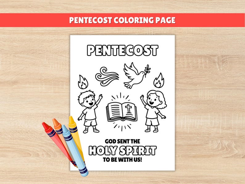 Pentecost Coloring, Pentecost Craft, Holy Spirit, Pentecost Craft for ...