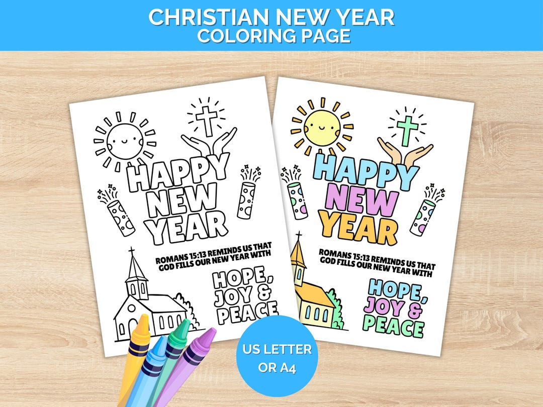 Christian New Years Coloring Page, Church Lesson Kids, Kids New Years ...