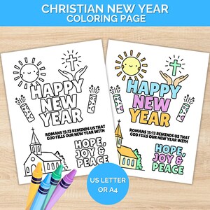 Christian New Years Coloring Page, Church Lesson Kids, Kids New Years ...