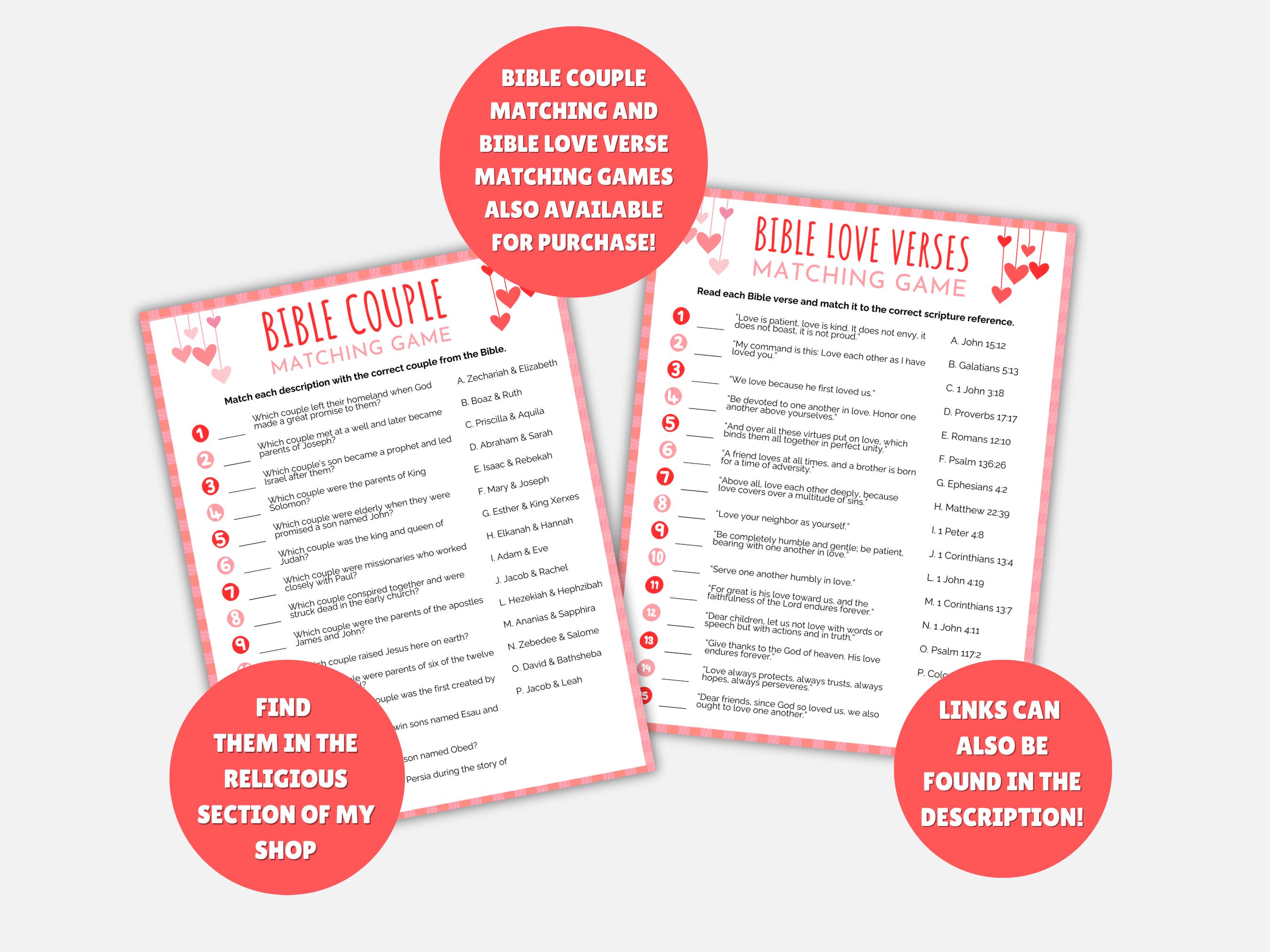 God's Love Bible Trivia, Valentines Day Bible Activity, Christian ...