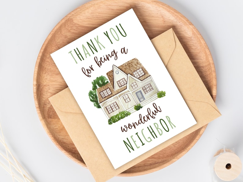 Printable Neighbor Card, Thank You Neighbors, Neighbor Thanks, Neighbor ...