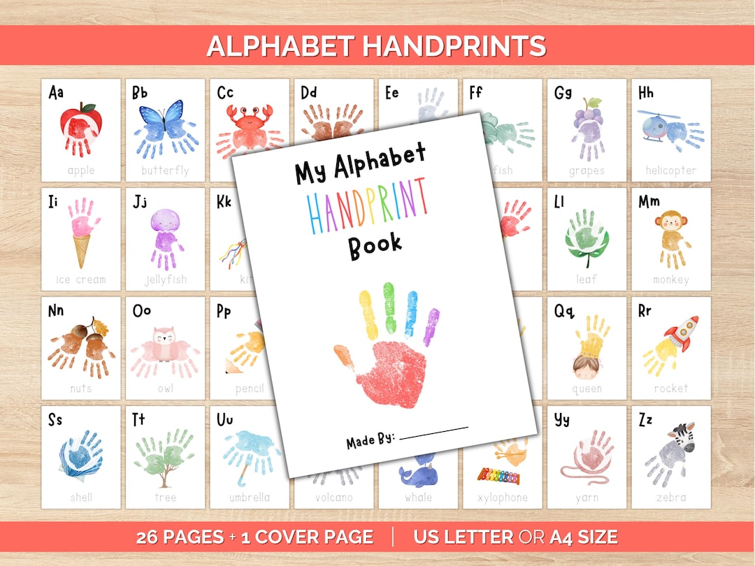 Alphabet Handprint Book, DIY Alphabet Book, ABC Book Template ...