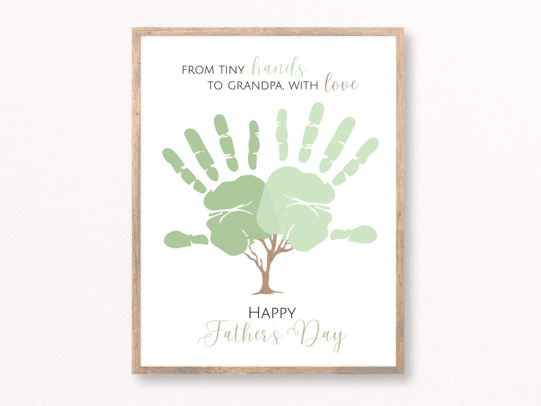 Grandpa Fathers Day Handprint Craft, Fathers Day Handprint Tree, Infant ...