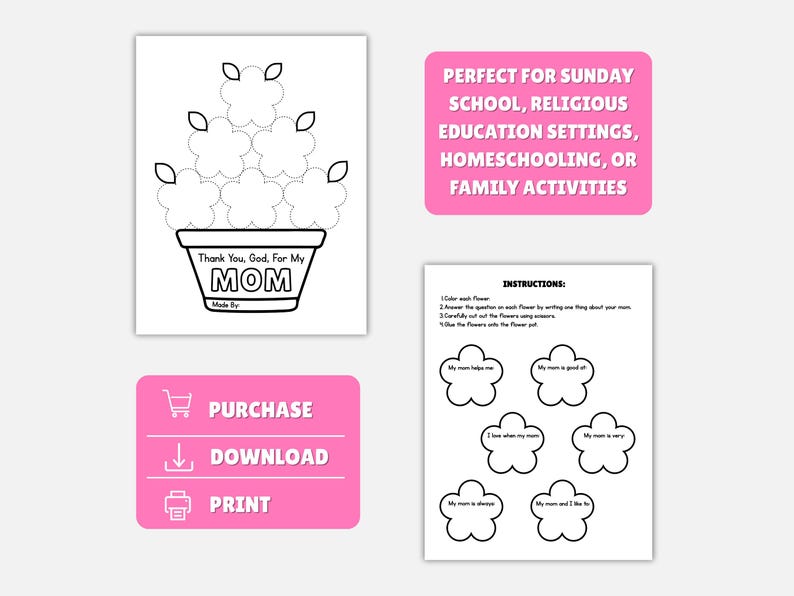 Mothers Day Sunday School Craft, Mothers Day Bible Craft, Mothers Day ...