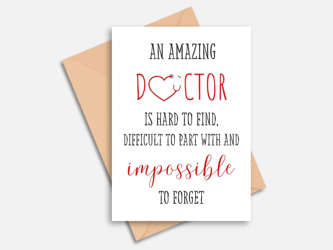 Doctor Retirement Card, Doctor Leaving, Retiring Doctor, Doctor Leaving ...