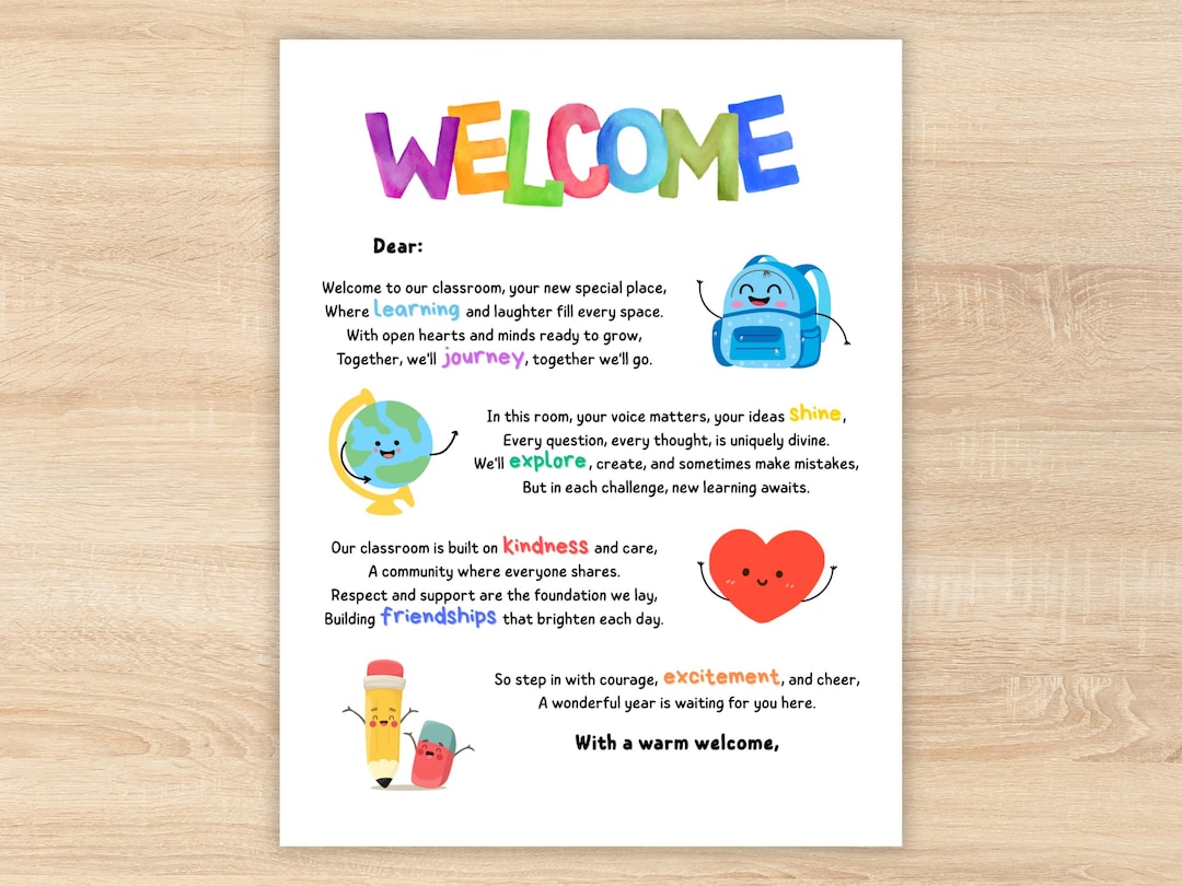 Welcome Back Letter to Students, First Day of School Letter, Teacher ...