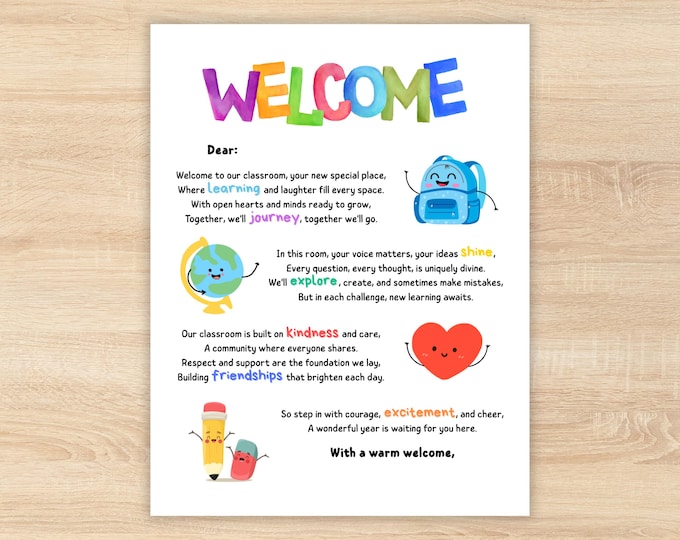 Welcome Back Letter to Students, First Day of School Letter, Teacher ...