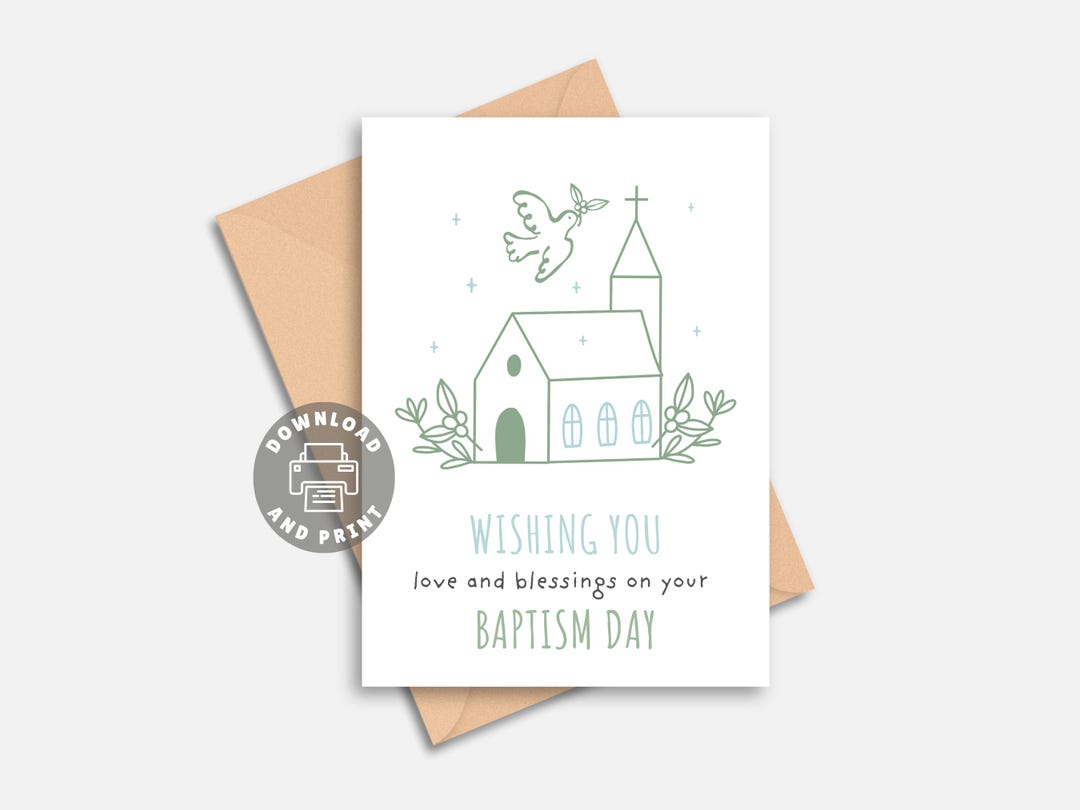 Printable Baptism Card, Baptism Blessings, Christening Card, Baptism ...
