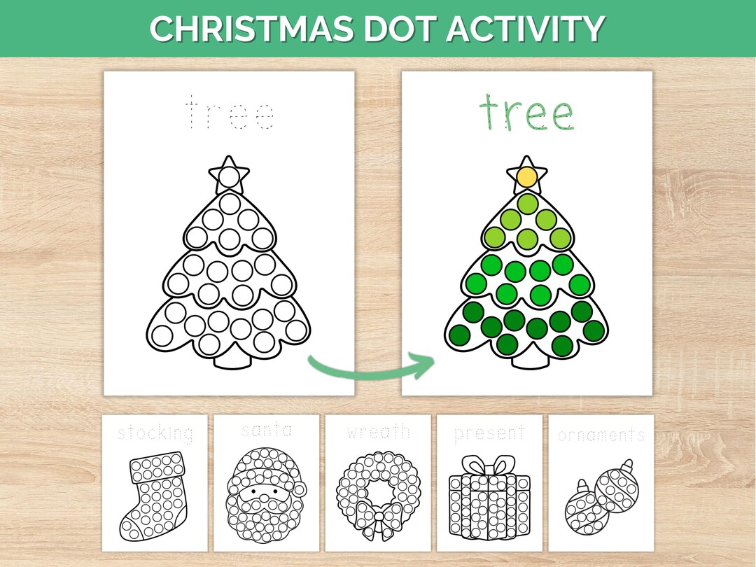 Christmas Dot Marker Activity, Preschool Christmas Craft, Daycare ...