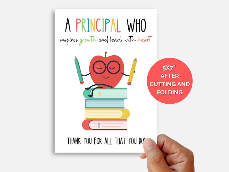Printable Principal Card, Principal Thank You, Principals Day ...