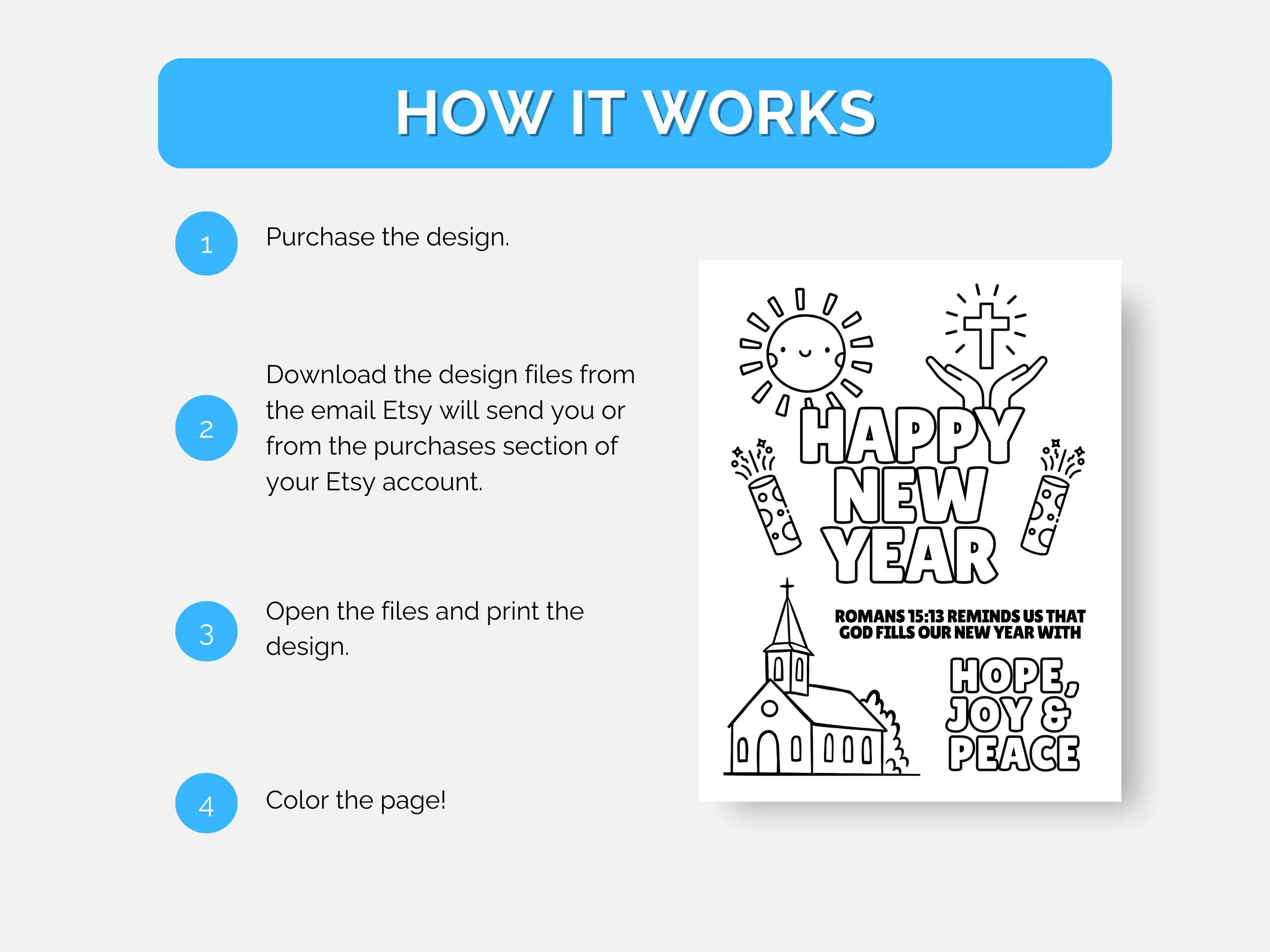 Christian New Years Coloring Page, Church Lesson Kids, Kids New Years ...