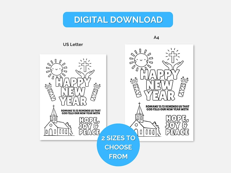 Christian New Years Coloring Page, Church Lesson Kids, Kids New Years ...