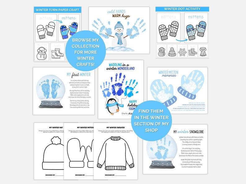 Mitten Handprint Poem, Winter Handprint, Handprint Poem Craft ...