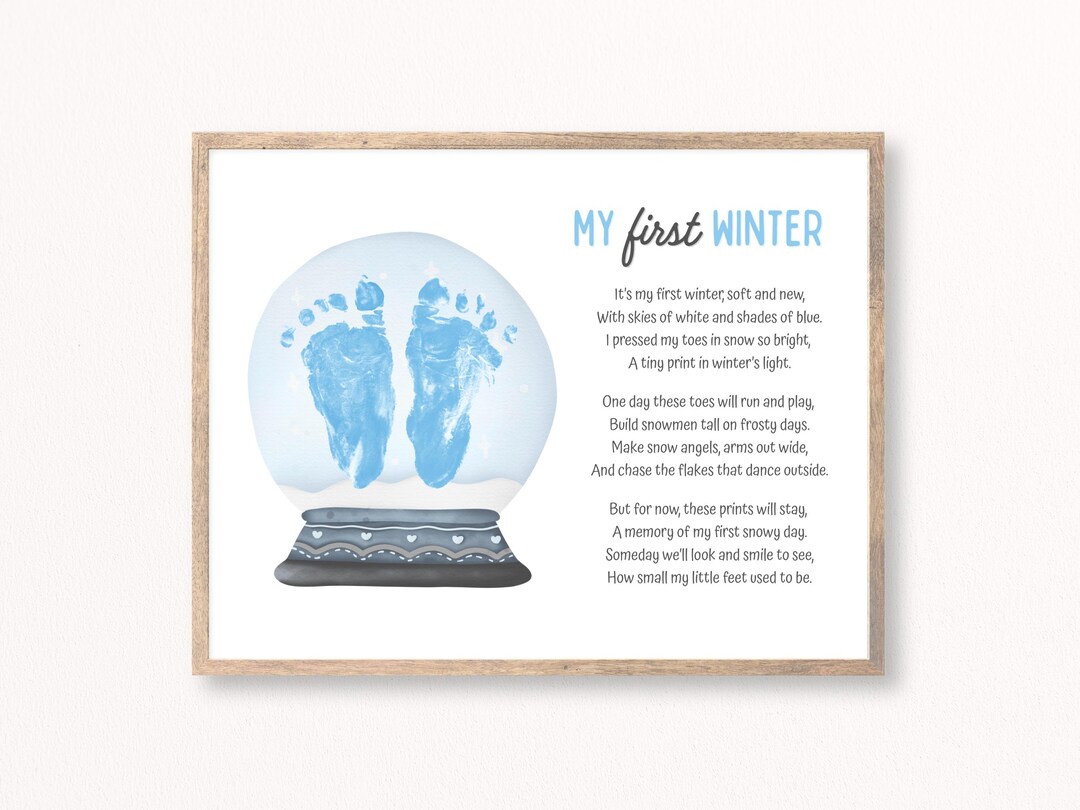 My First Winter Footprint Poem, Winter Footprint Art, Footprint Poem ...