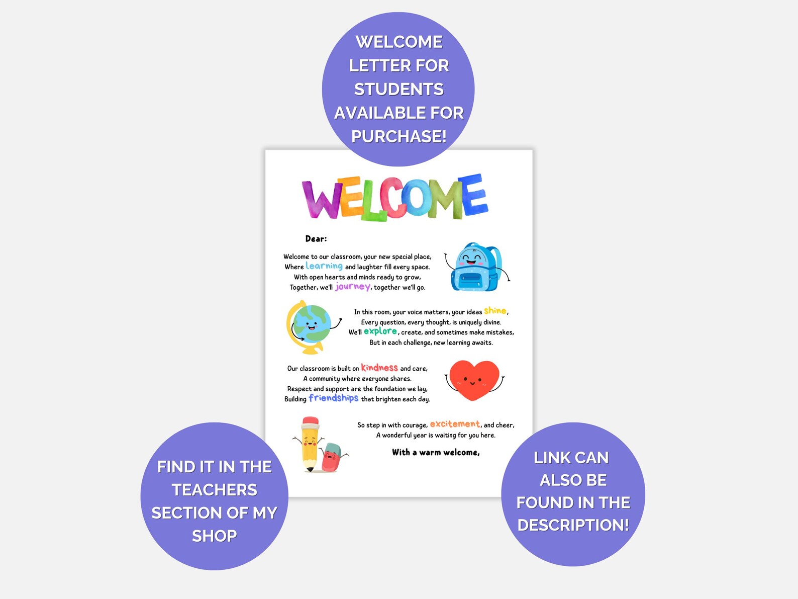 Welcome Letter to Parents, Poem for Parents, Beginning of School Year ...