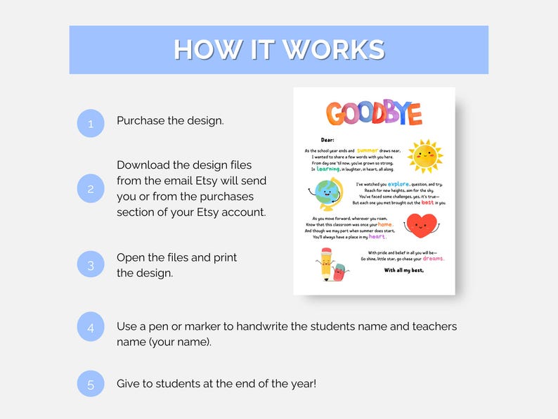 End of Year Poem From Teacher, End of Year Letter to Students, End of ...
