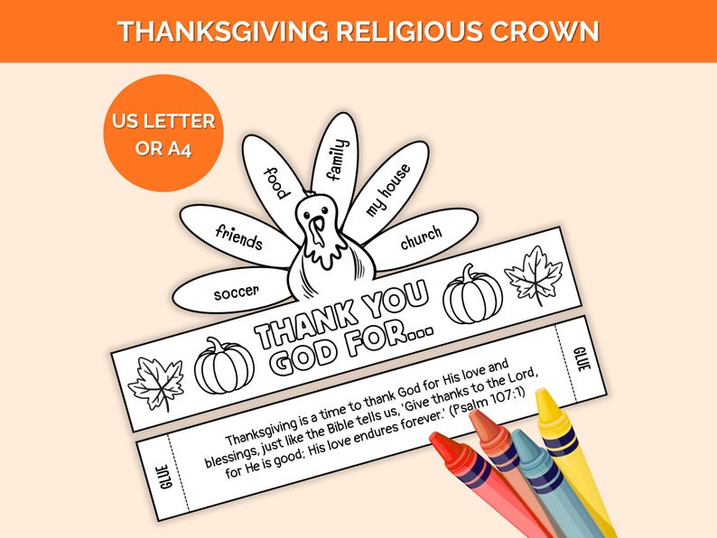 Thanksgiving Religious Coloring Crown, Sunday School Thanksgiving ...