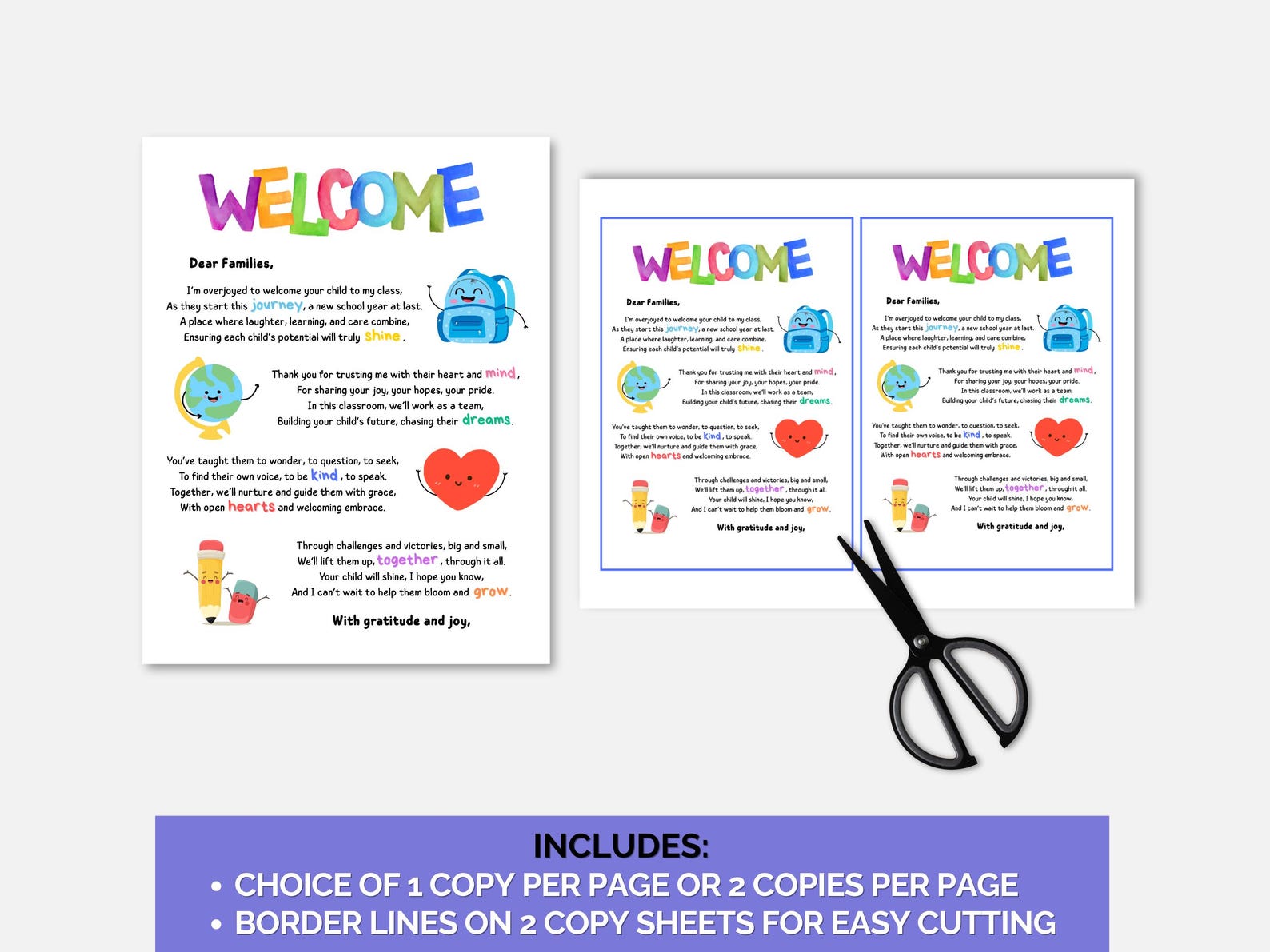 Welcome Letter to Parents, Poem for Parents, Beginning of School Year ...
