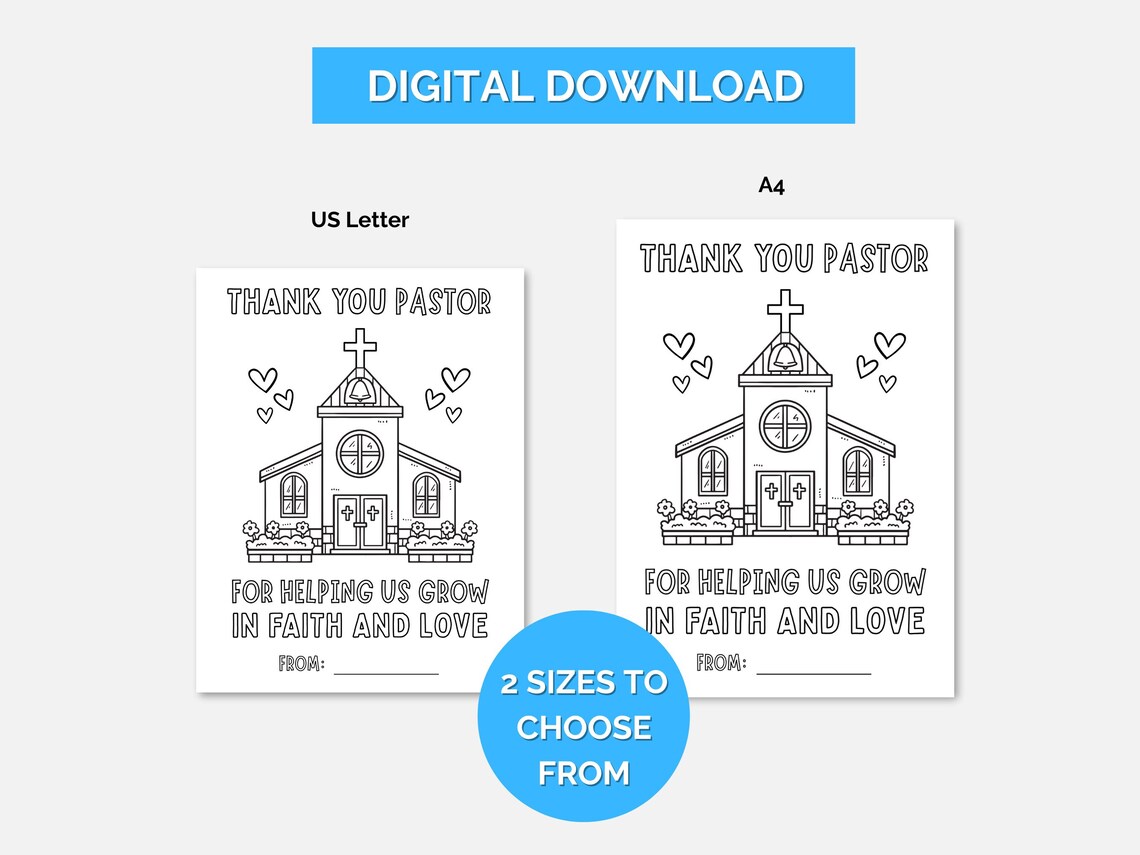 Pastor Coloring Page, Pastor Appreciation, Pastor Thank You, Children ...