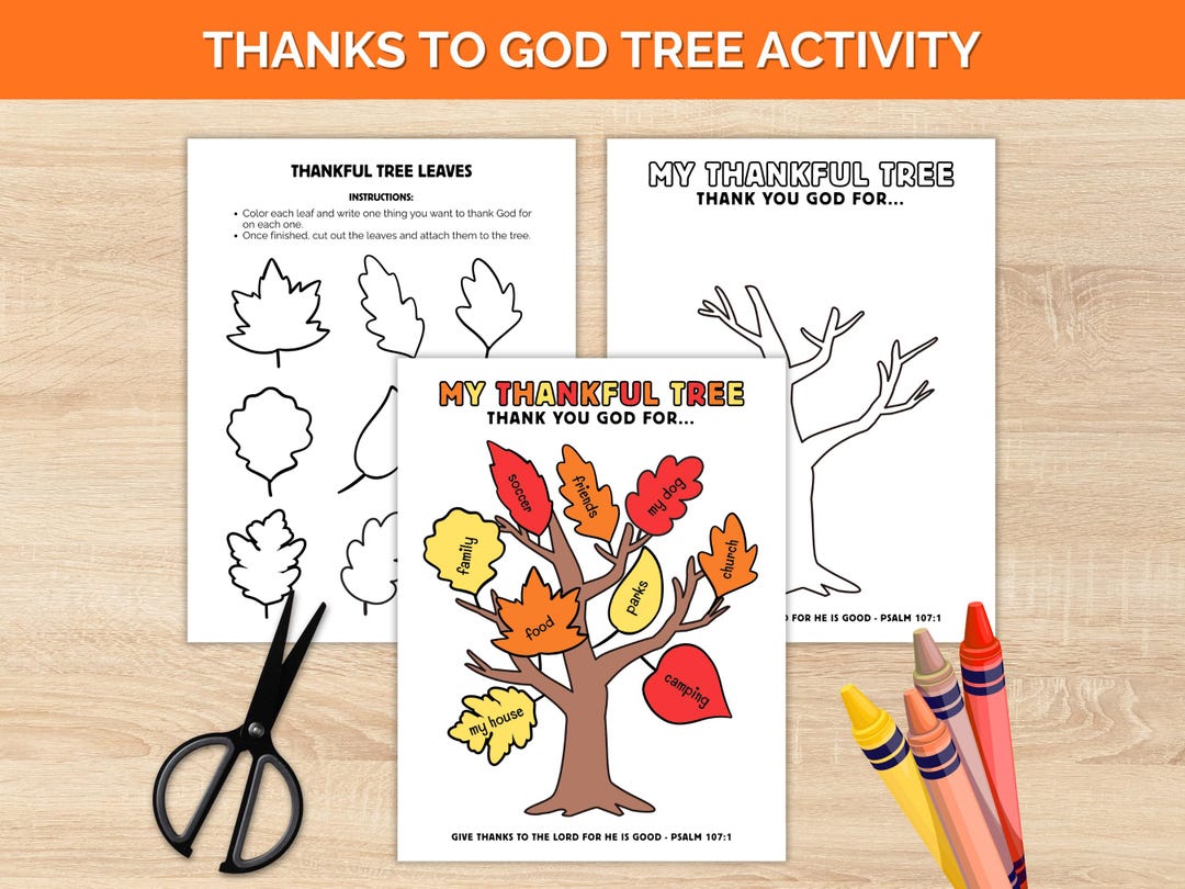 Árbol de agradecimiento a Dios, actividad de la escuela dominical de ...
