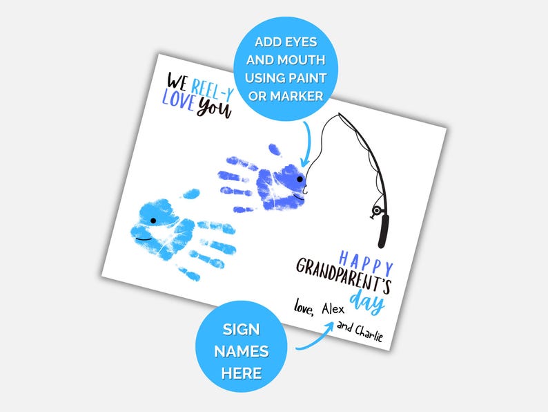 Grandparents Day Handprint From Multiple Kids, Grandparents Day Toddler ...