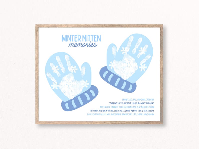 Mitten Handprint Poem, Winter Handprint, Handprint Poem Craft ...