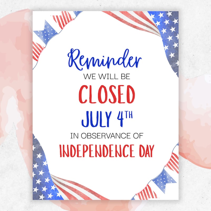 Closed July 3rd and 4th - Etsy