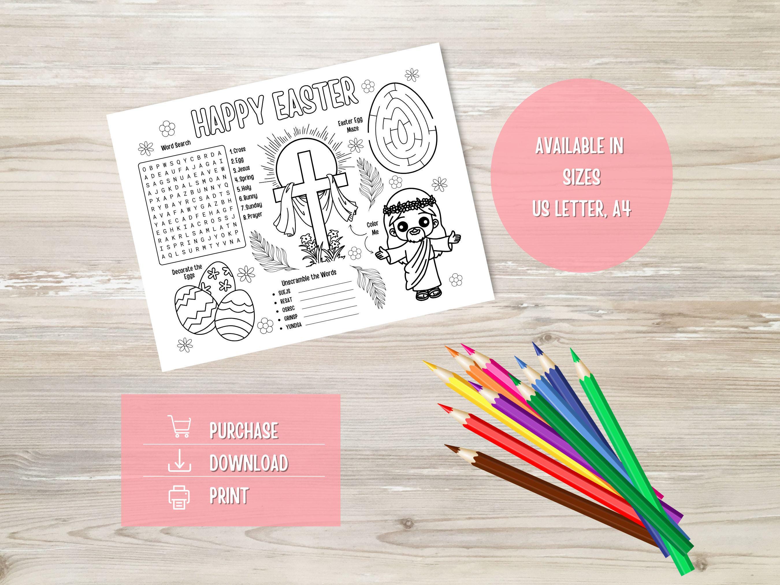 Printable Easter Story Activity Placemat, Holy Week Printable, Holy ...