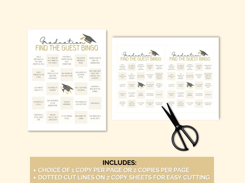 Graduation Bingo, Find the Guest Bingo, Mingle Bingo, Human Bingo ...