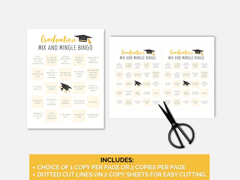 Graduation Bingo, Graduation Activity, Graduate Games, Graduation Party ...