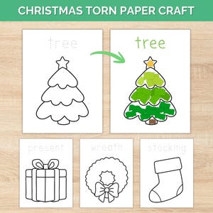 Christmas Torn Paper Craft, Preschool Christmas Craft, Daycare ...