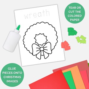 Christmas Torn Paper Craft, Preschool Christmas Craft, Daycare ...