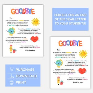 End of Year Poem From Teacher, End of Year Letter to Students, End of ...