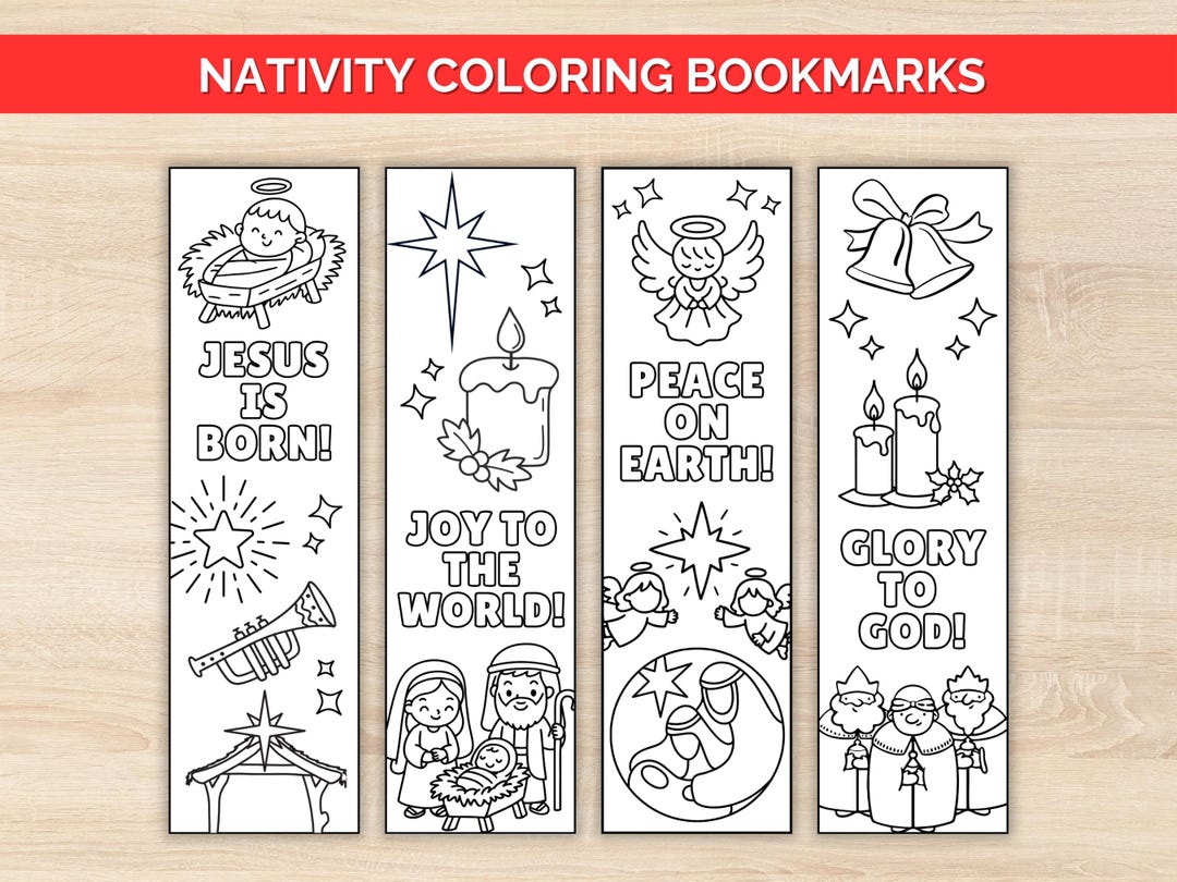 Nativity Coloring Bookmarks, Nativity Activity, Sunday School Activity ...