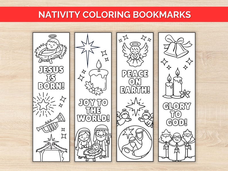 Nativity Coloring Bookmarks, Nativity Activity, Sunday School Activity ...