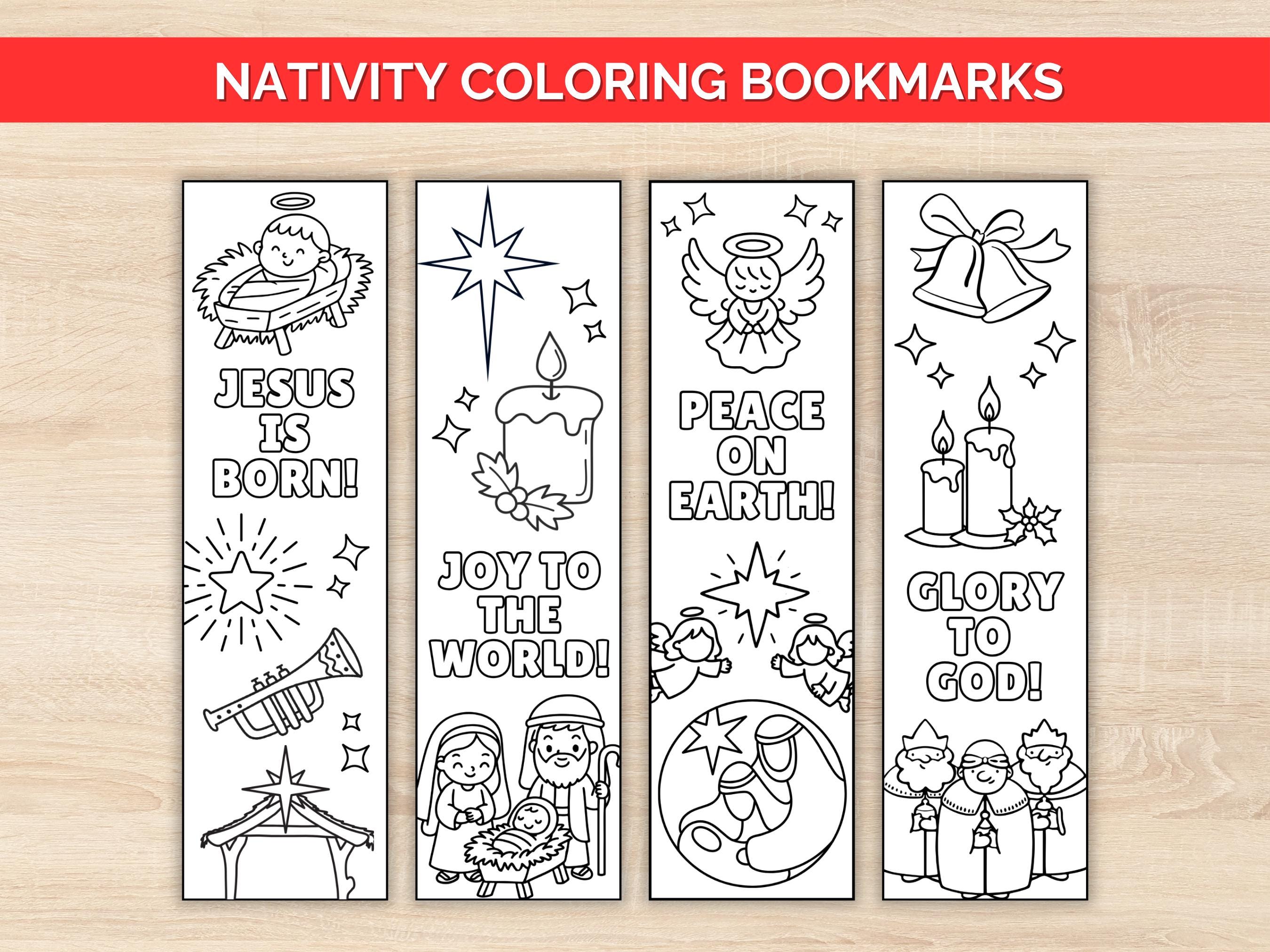 Nativity Coloring Bookmarks, Nativity Activity, Sunday School Activity ...