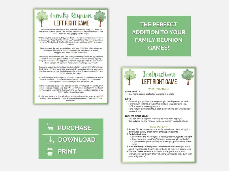 Family Reunion Left Right Game, Family Reunion Games, Left Right Game ...