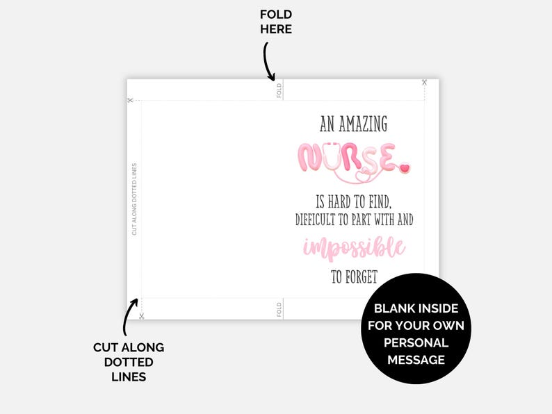 Printable Nurse Retirement Card, Nurse Leaving, Nurse Retiring Card ...