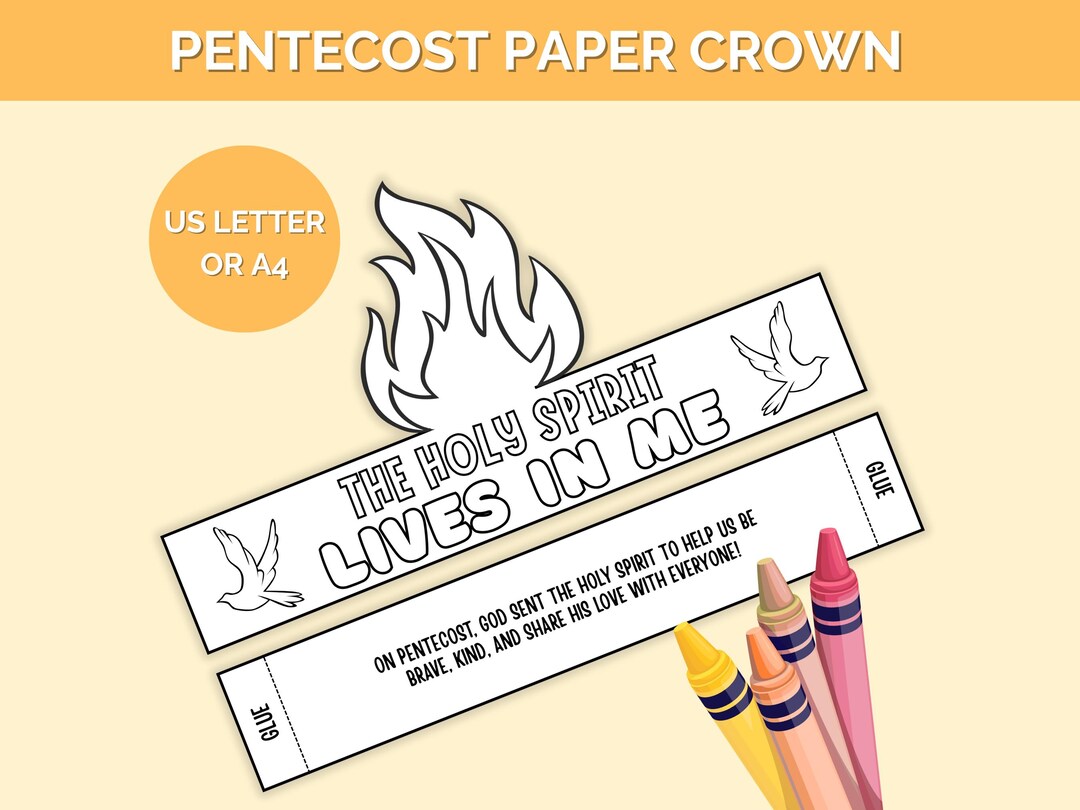 Pentecost Paper Crown, Pentecost Headband Craft, Sunday School Craft ...