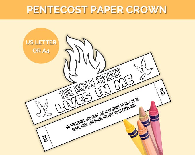 DIY Pentecost Headband Craft Activity Christian Kid Acts 2 Sunday ...
