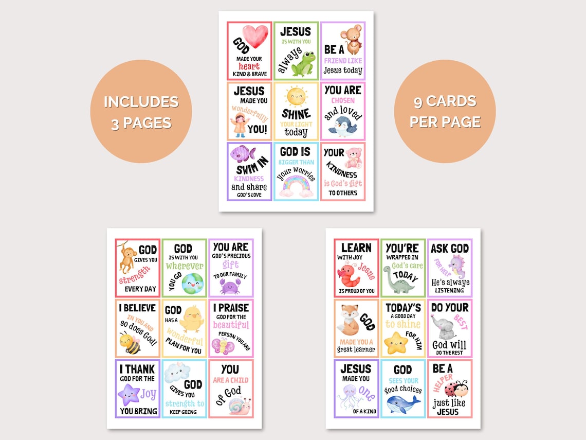 Christian Lunchbox Notes, Backpack Blessing, Lunchbox Cards Kids, Bible ...