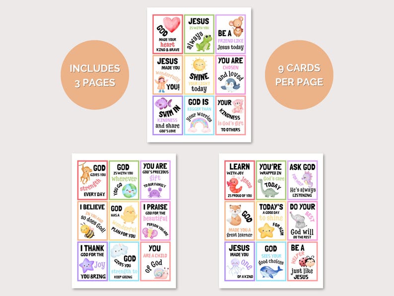 Christian Lunchbox Notes, Backpack Blessing, Lunchbox Cards Kids, Bible ...