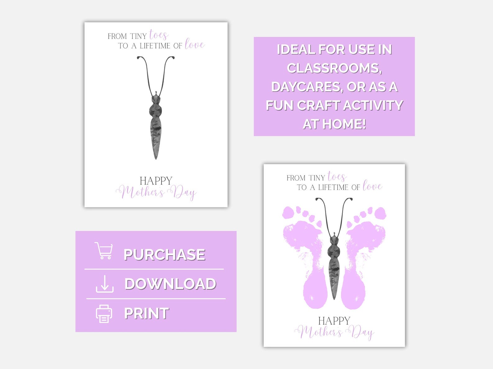 Mothers Day Footprint Craft, Mother's Day Footprints, Mother's Day ...
