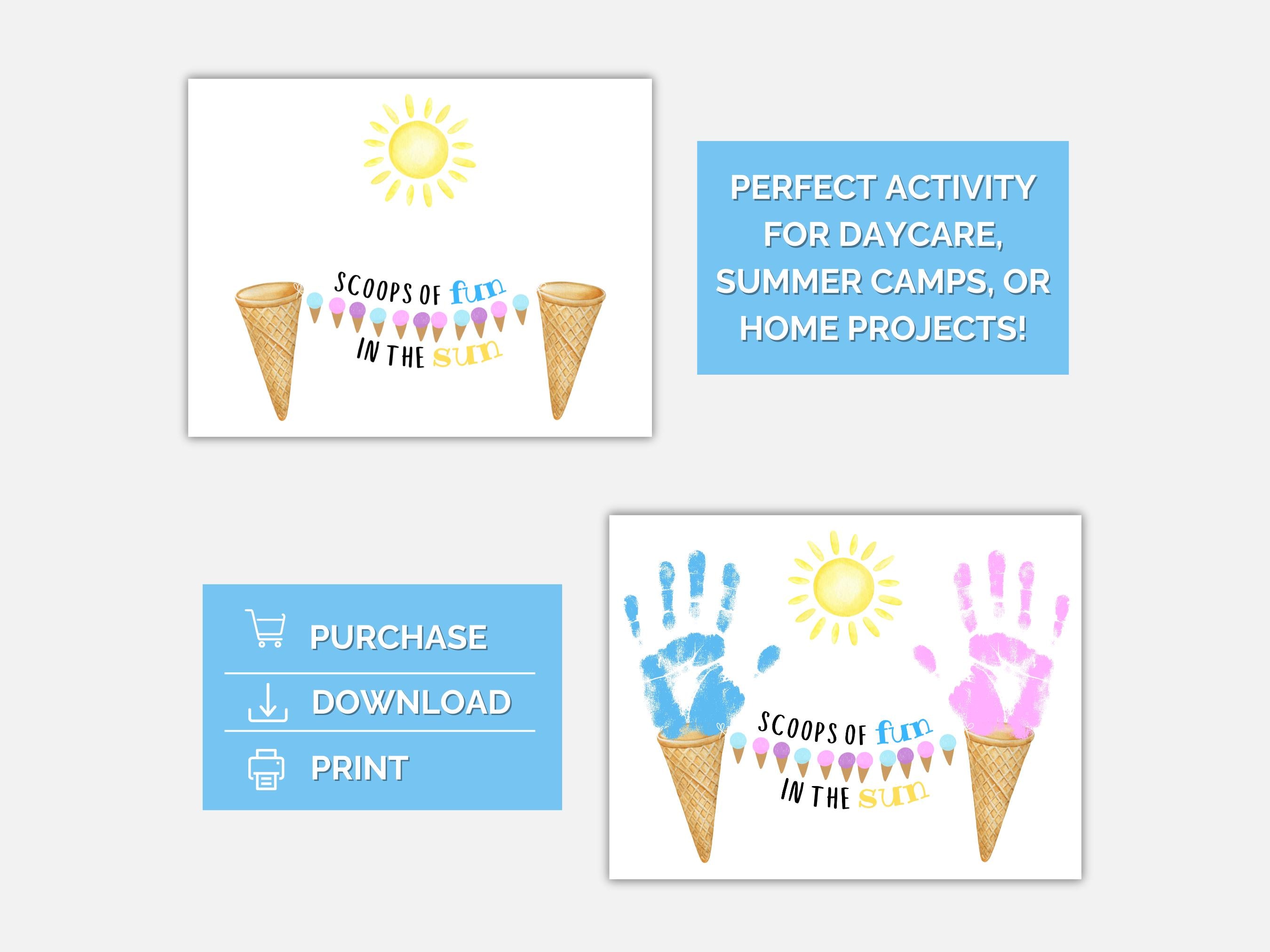 Ice Cream Summer Handprint, Summer Handprint Art, Ice Cream Activity ...