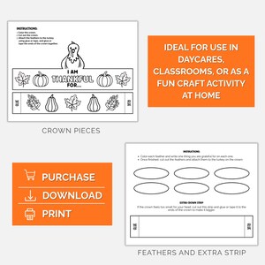 Thanksgiving Coloring Crown, Thanksgiving Preschool Craft, Thankful ...