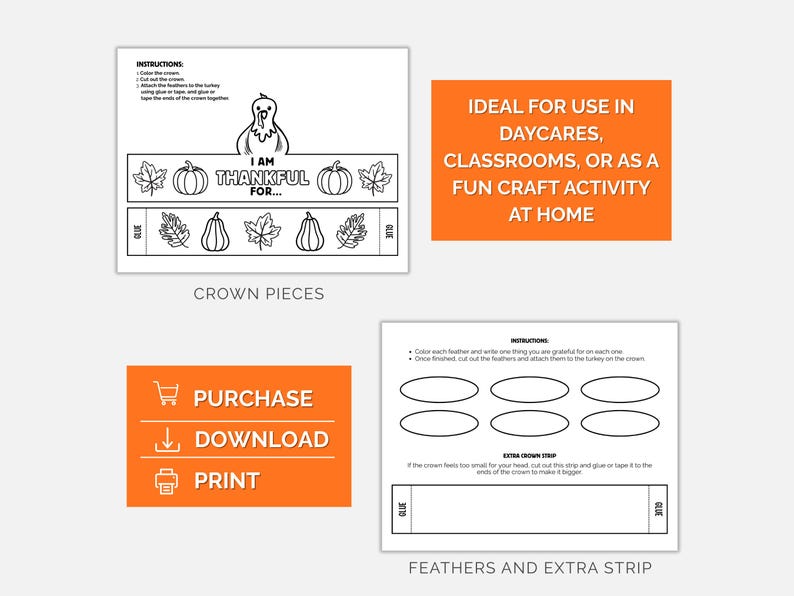 Thanksgiving Coloring Crown, Thanksgiving Preschool Craft, Thankful ...