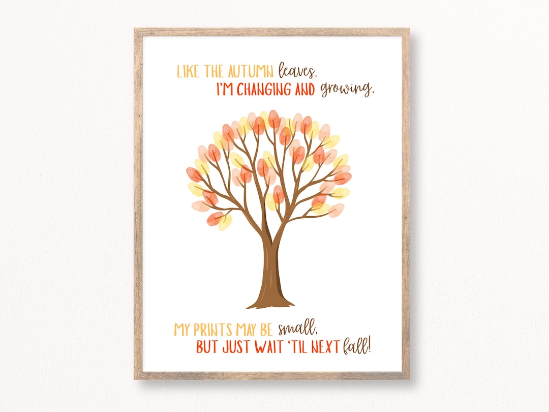 Fall Fingerprint Craft, Printable Fingerprint Art, Autumn Toddler Craft ...