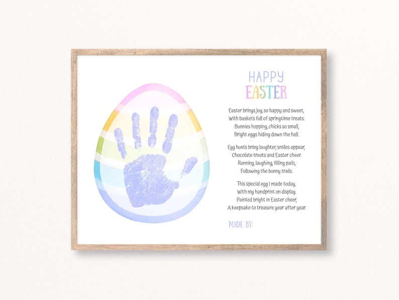Easter Handprint, Handprint Poem Craft, Handprint Easter Art, Easter ...